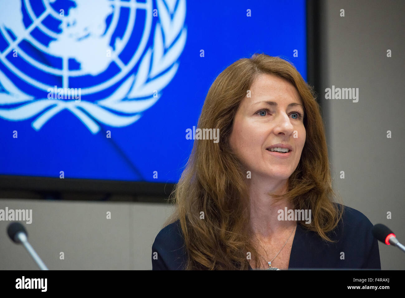 New York, United States. 20th Oct, 2015. Francesca Grum, Chief of UN ...