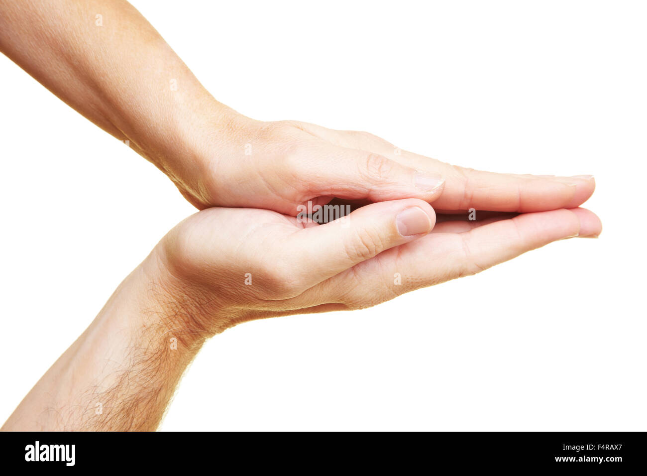 Two hands touching each other flat Stock Photo - Alamy