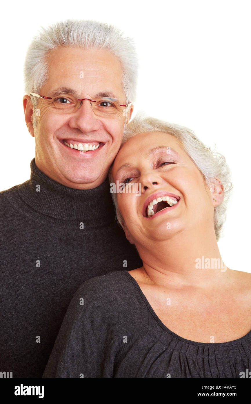 Happy senior citizen couple smiling together Stock Photo - Alamy