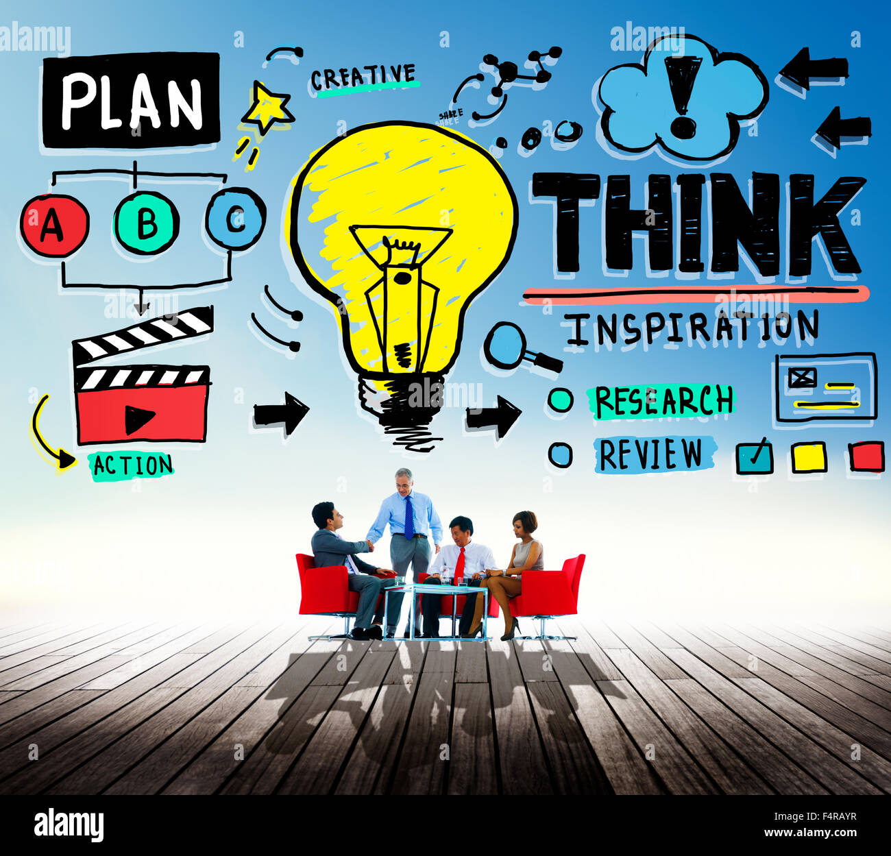 Think Inspiration Knowledge Solution Vision Innovation Concept Stock ...