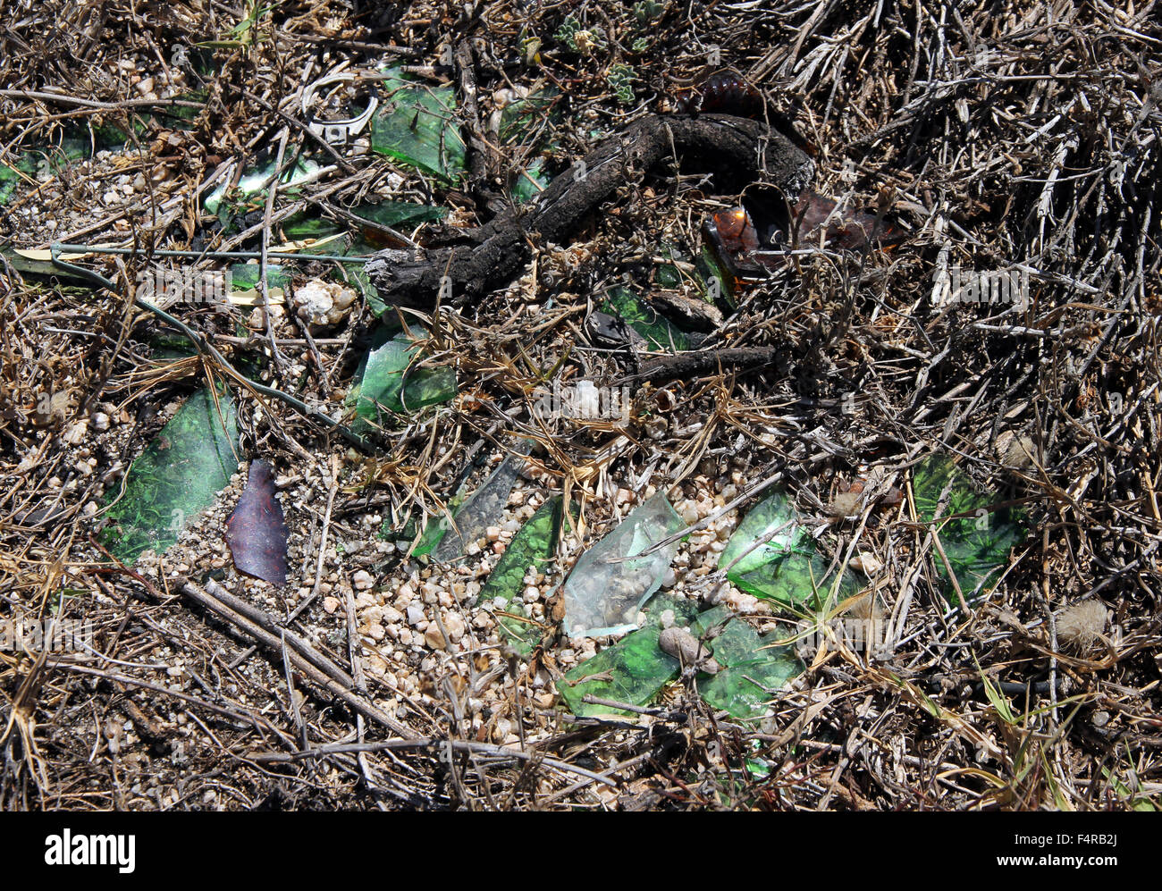 broken glass wildfire hazardrisk Stock Photo - Alamy