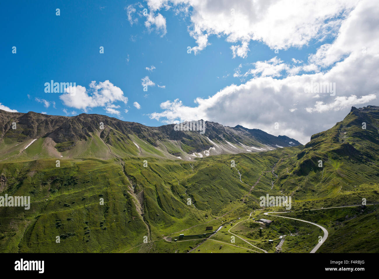 Col du, Nufenen, Nufenenpass, Novena, street, cloud, summer, pass ...