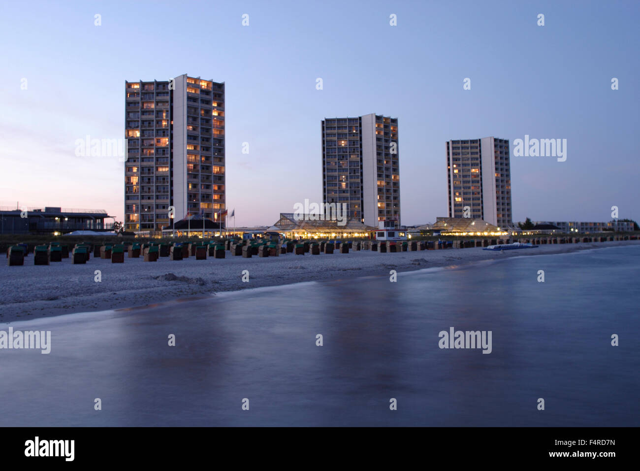 Trave, ninight, hotel, South Beach, Fehmarn, Germany, Europe Stock ...