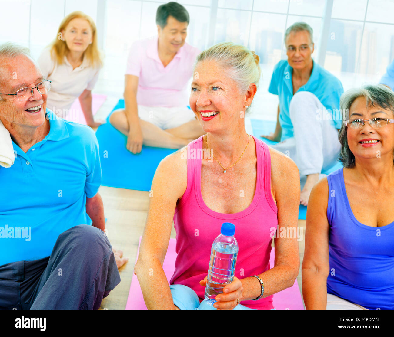 Group of Healthy People in the Fitness Exercising Concept Stock Photo ...