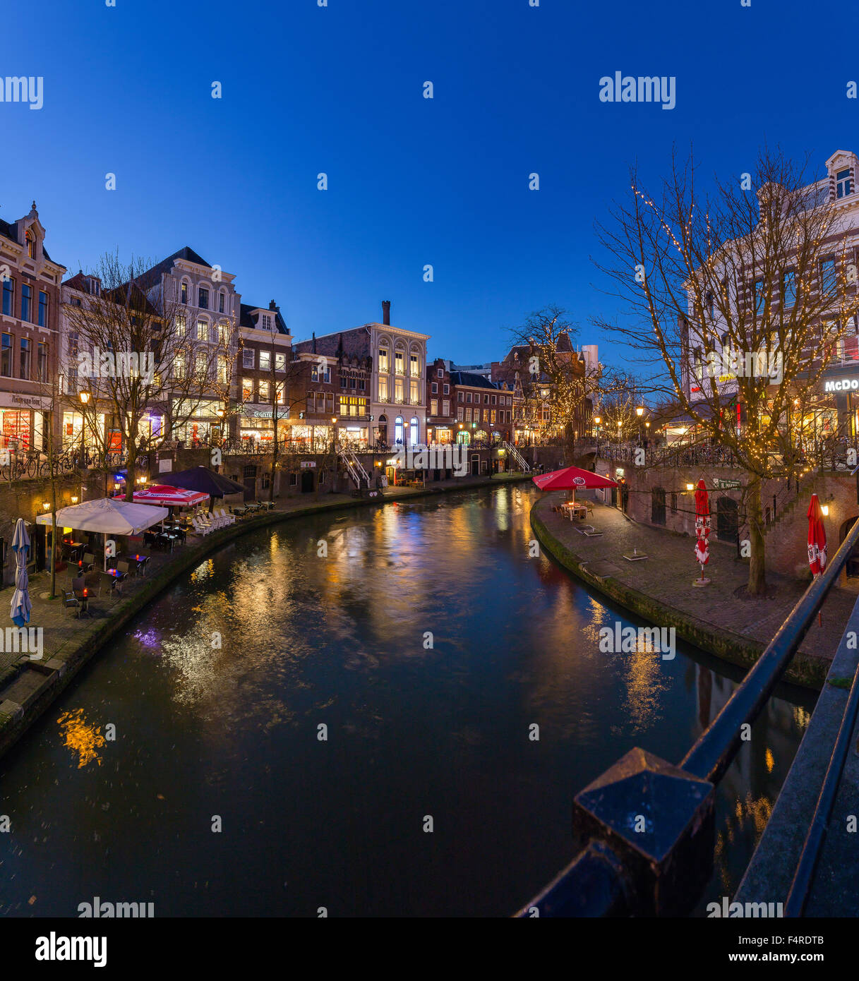 Netherlands, Holland, Europe, village, water, winter, night, evening ...
