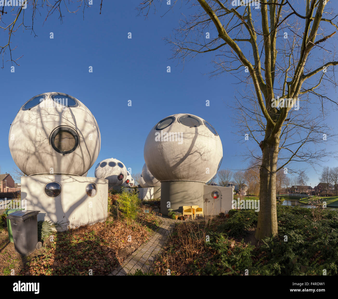 Netherlands, Holland, Europe, village, winter, Ball shaped houses ...