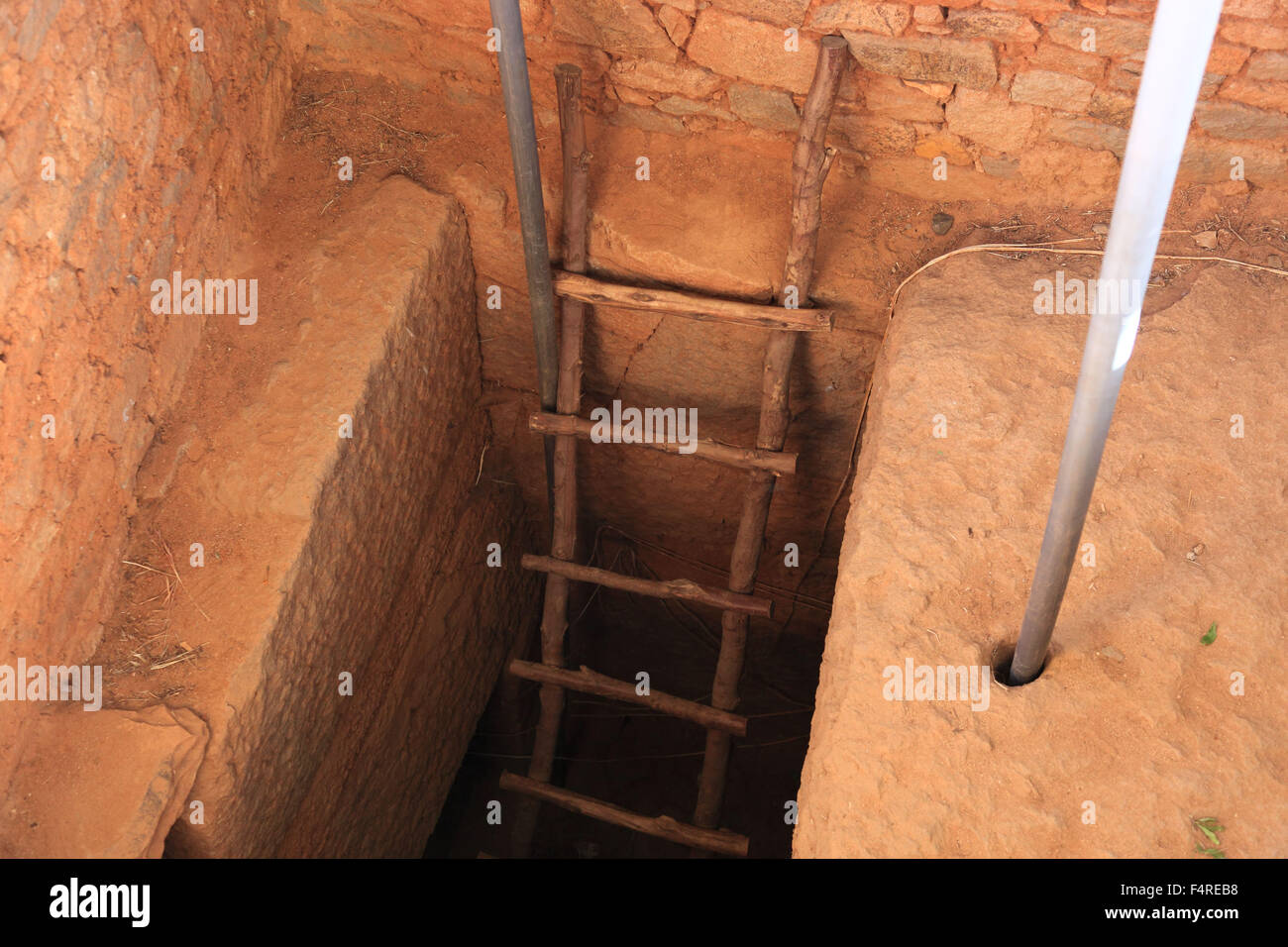 Tigray region staircase leads down to the tombs of King Kaleb and Gebre ...