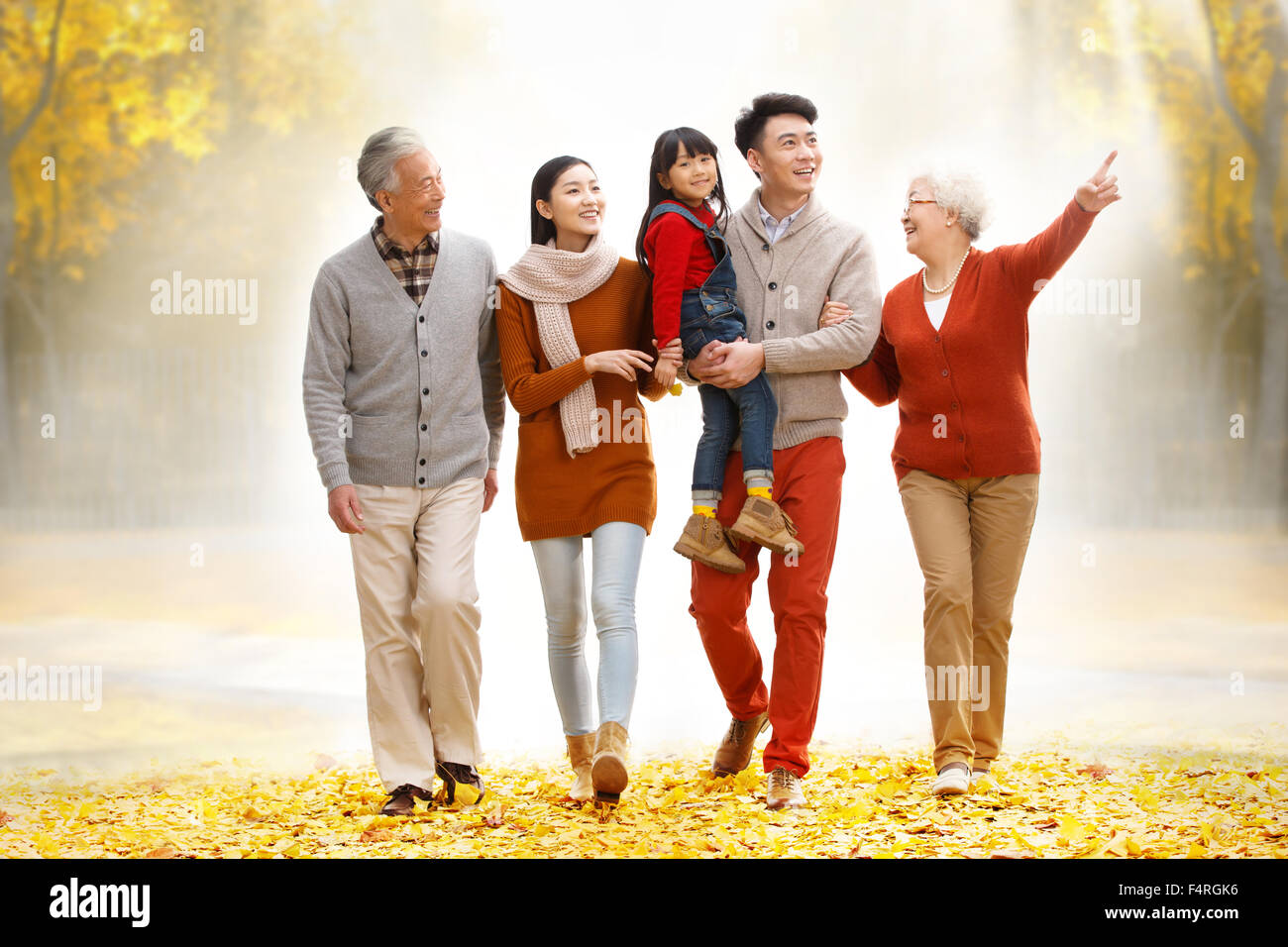 Happy family outing Stock Photo - Alamy