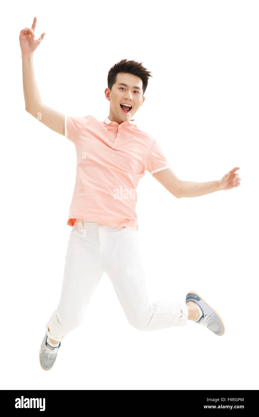 Young men jump Stock Photo - Alamy