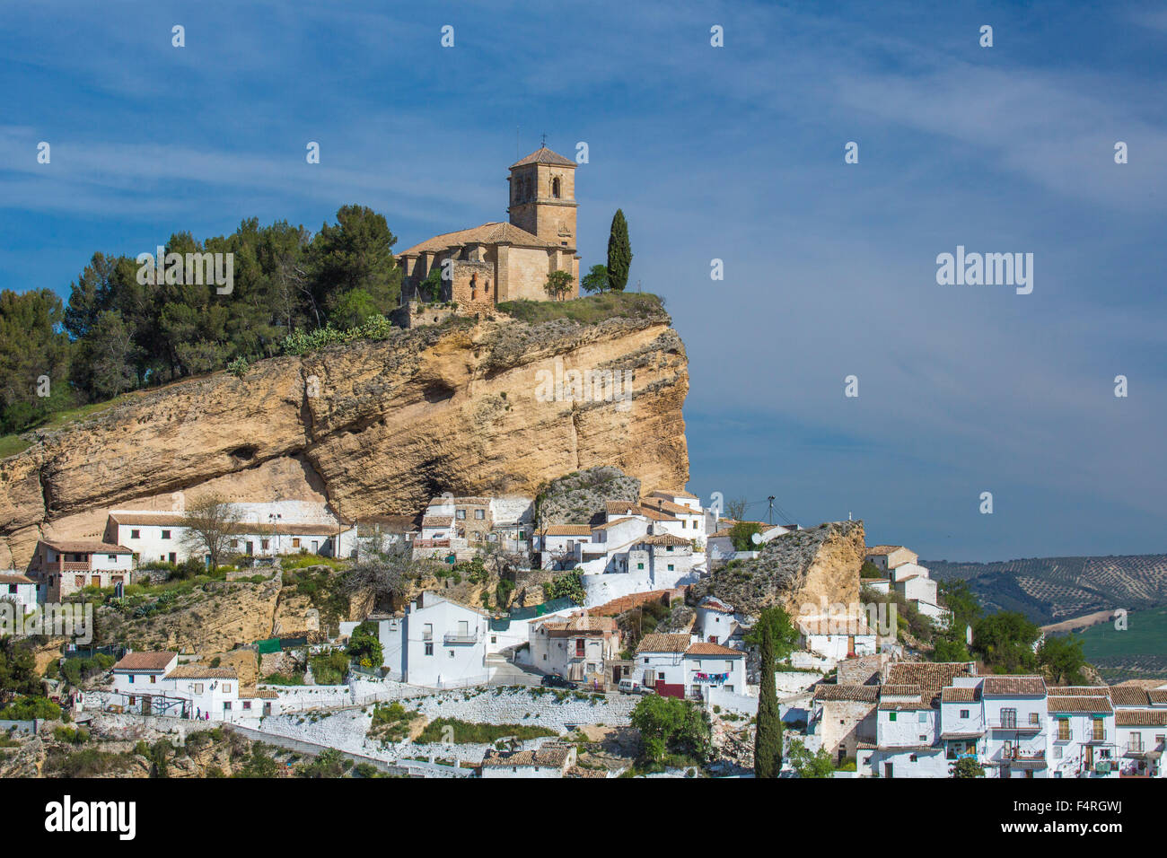 Andalusia, Granada, Landscape, Montefrio, town, Spain, Europe, Spring ...