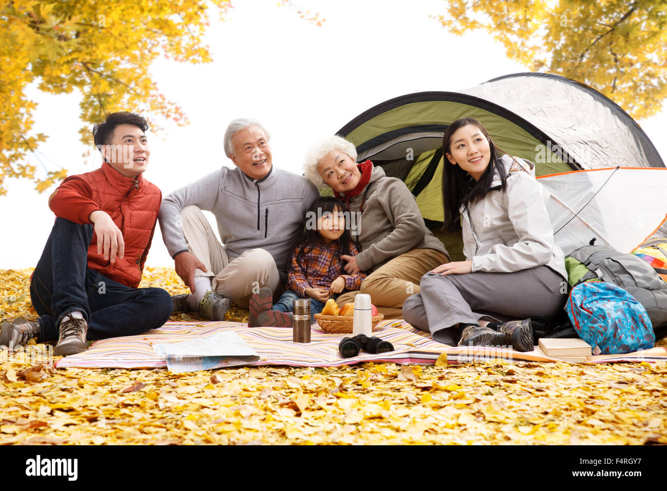 Happy family outing Stock Photo - Alamy