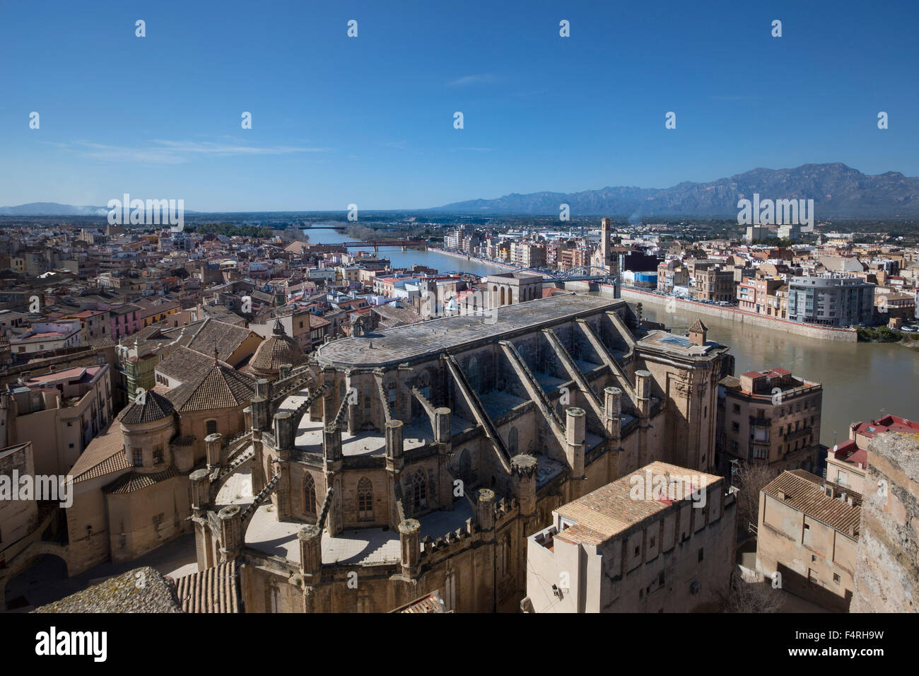 Catalonia, Ebro, river, Landscape, Spain, Europe, Spring, Tarragona ...