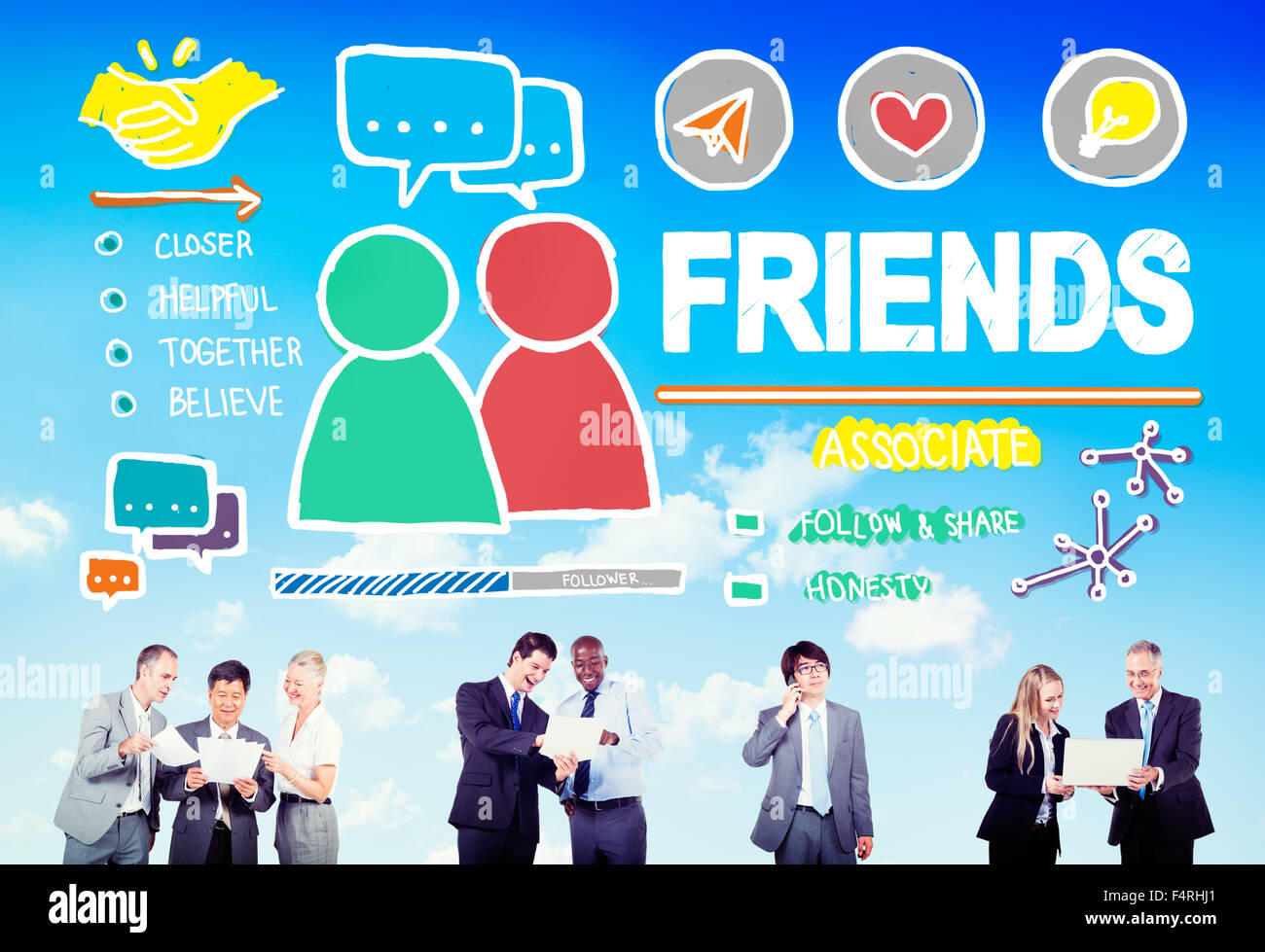 Friends Group People Social Media Loyalty Concept Stock Photo - Alamy