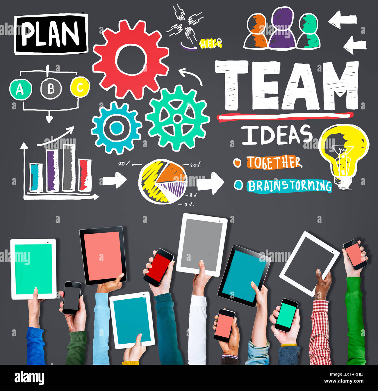 Teamwork Team Collaboration Connection Togetherness Unity Concept Stock ...