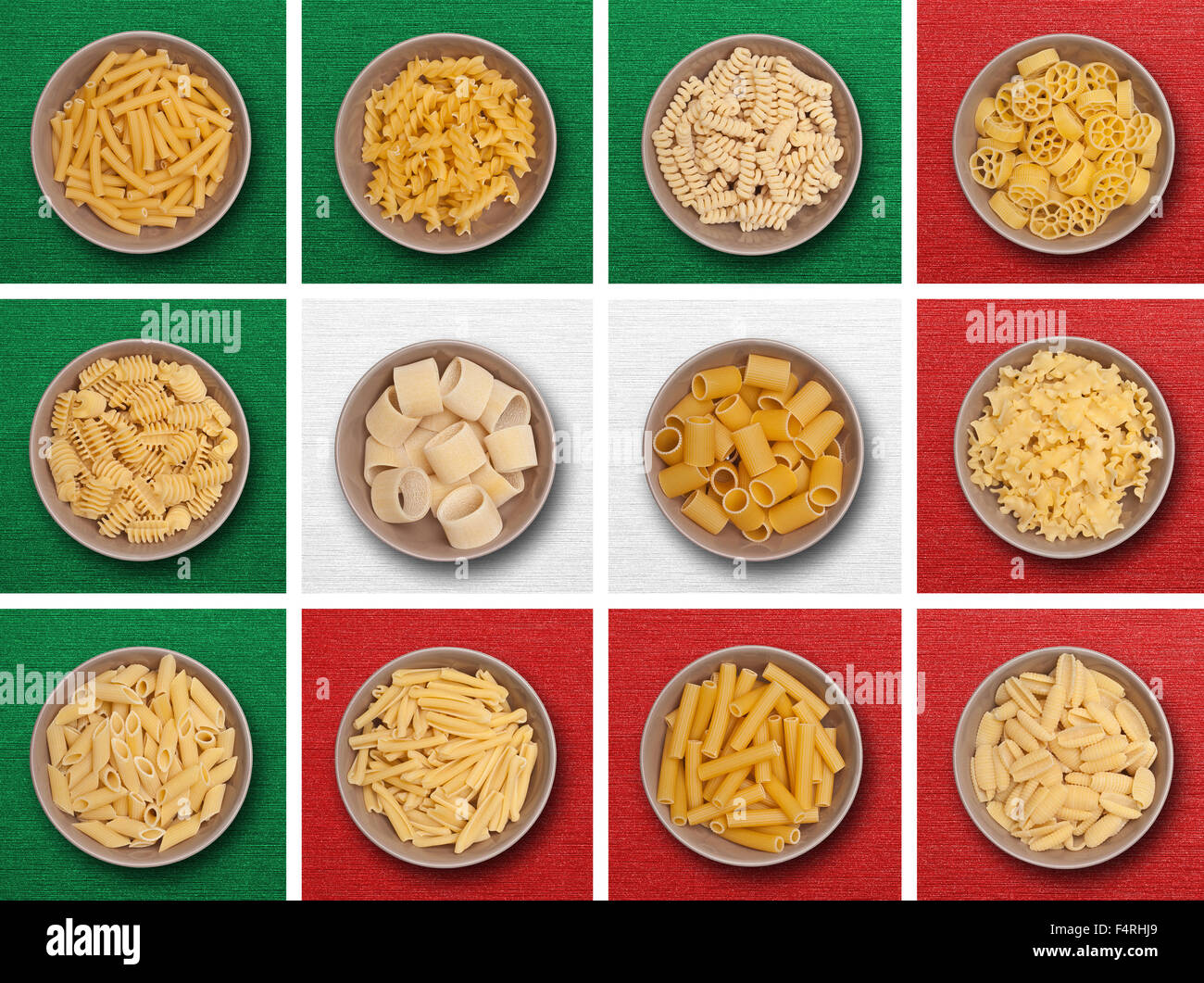food background different kind of italian pasta Stock Photo - Alamy