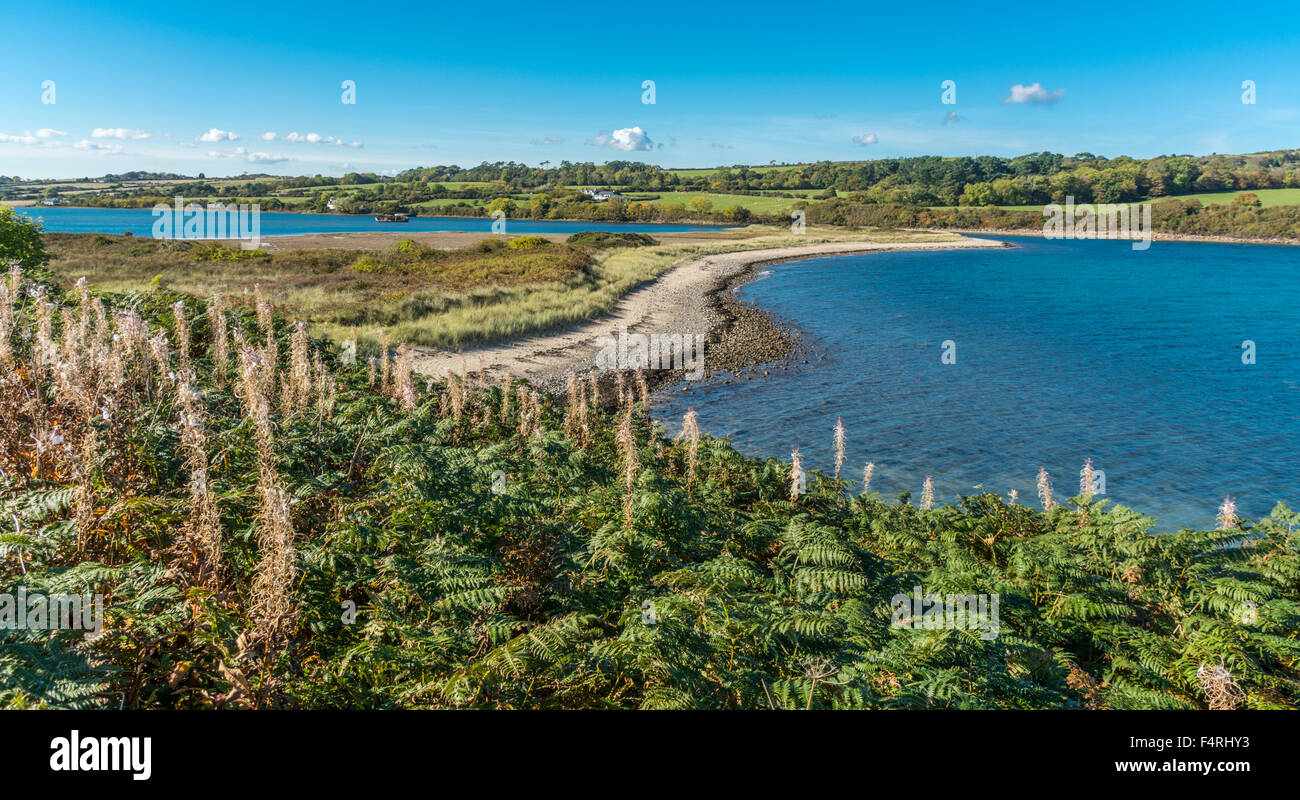 Beach at mouth of Dulas Estuary, Isle of Anglesey, North Wales, UK ...