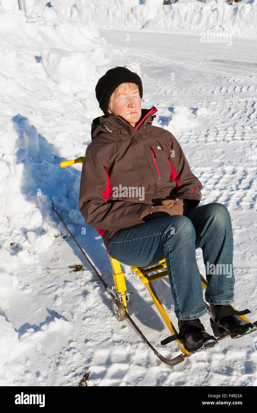 Woman Sunbathing In Snow High Resolution Stock Photography and Images ...