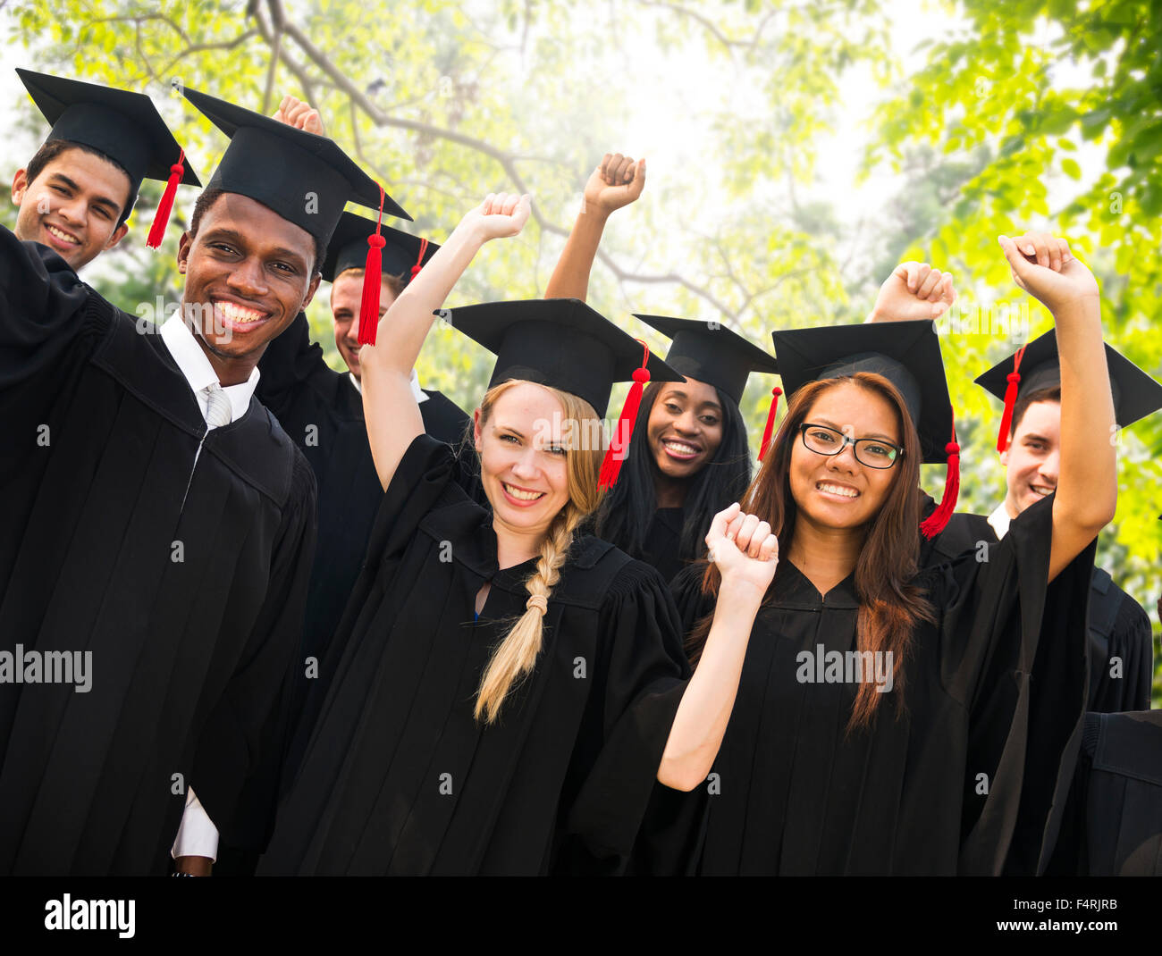 Diversity Students Graduation Success Celebration Concept Stock Photo ...