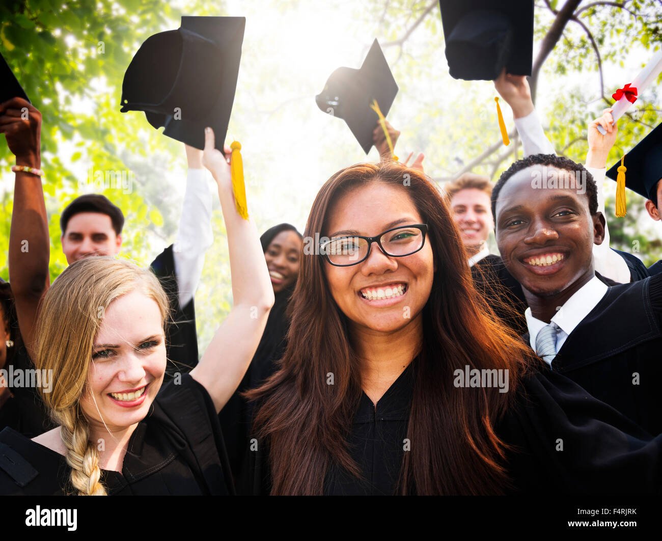 Diversity Students Graduation Success Celebration Concept Stock Photo ...