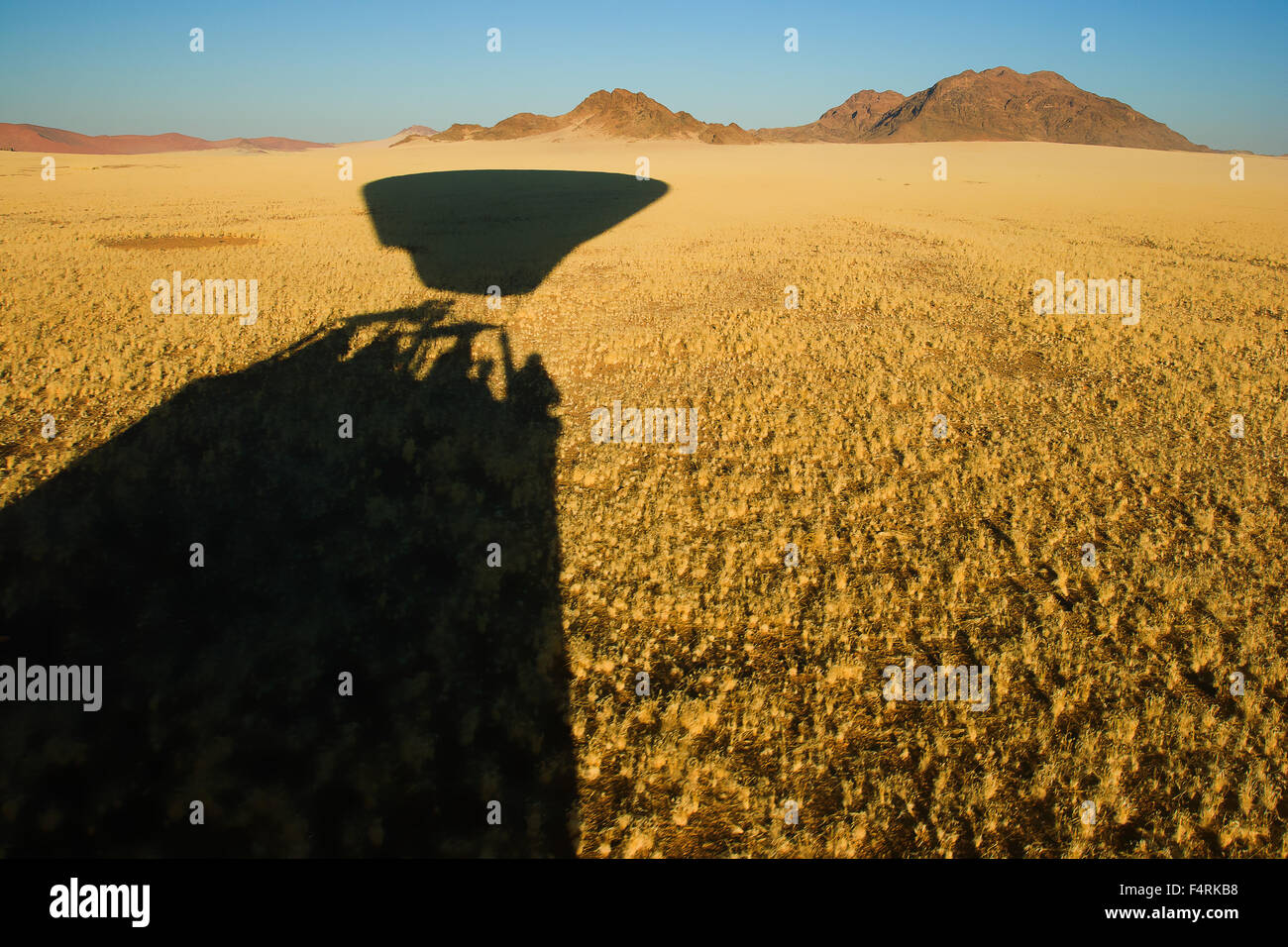 Balloon shadow. Hot Air Balloon flying over Sesriem Canyon, Namibia ...