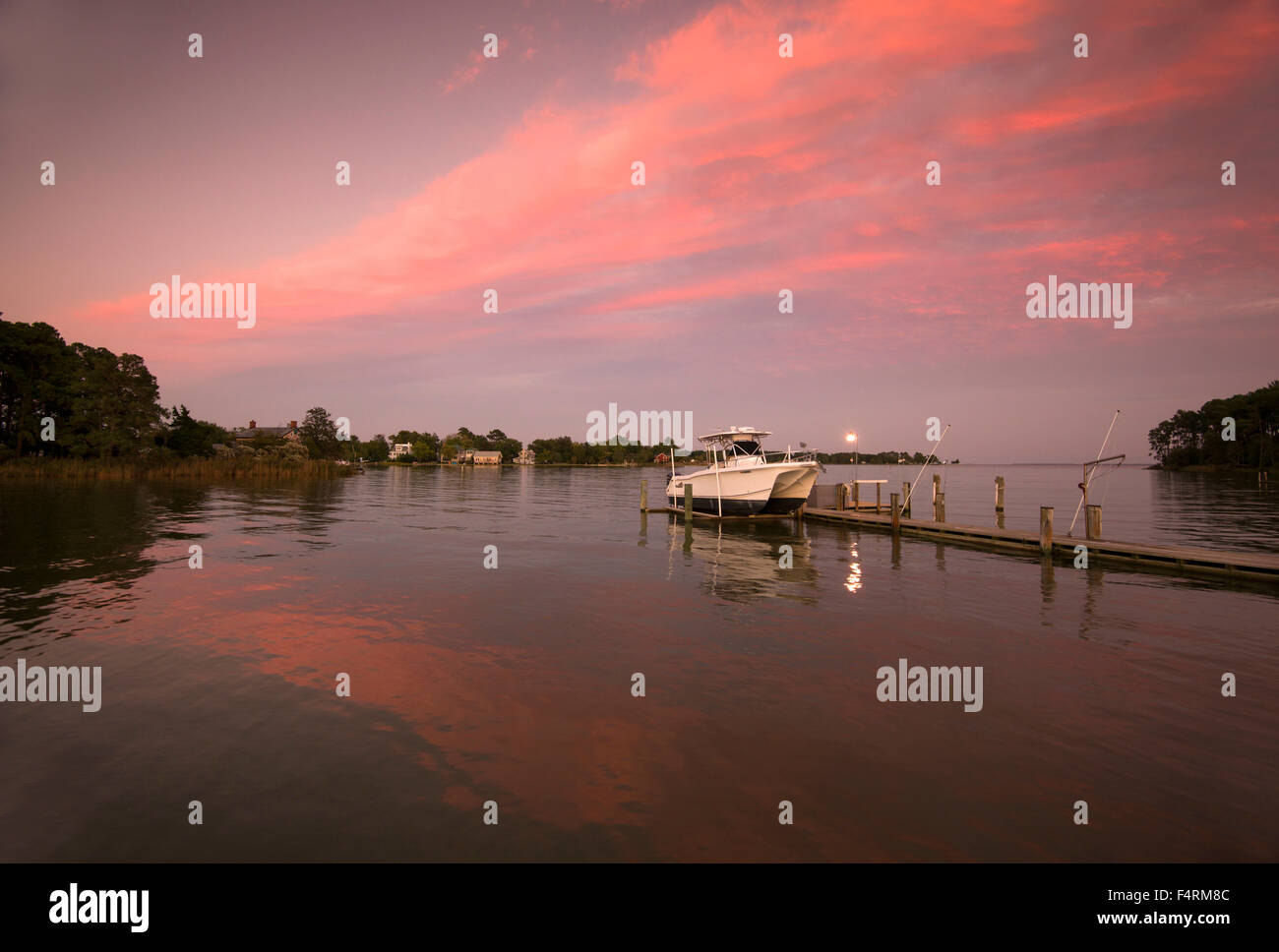 Sunset over the Choptank River on Tilghman Island, Talbot County ...