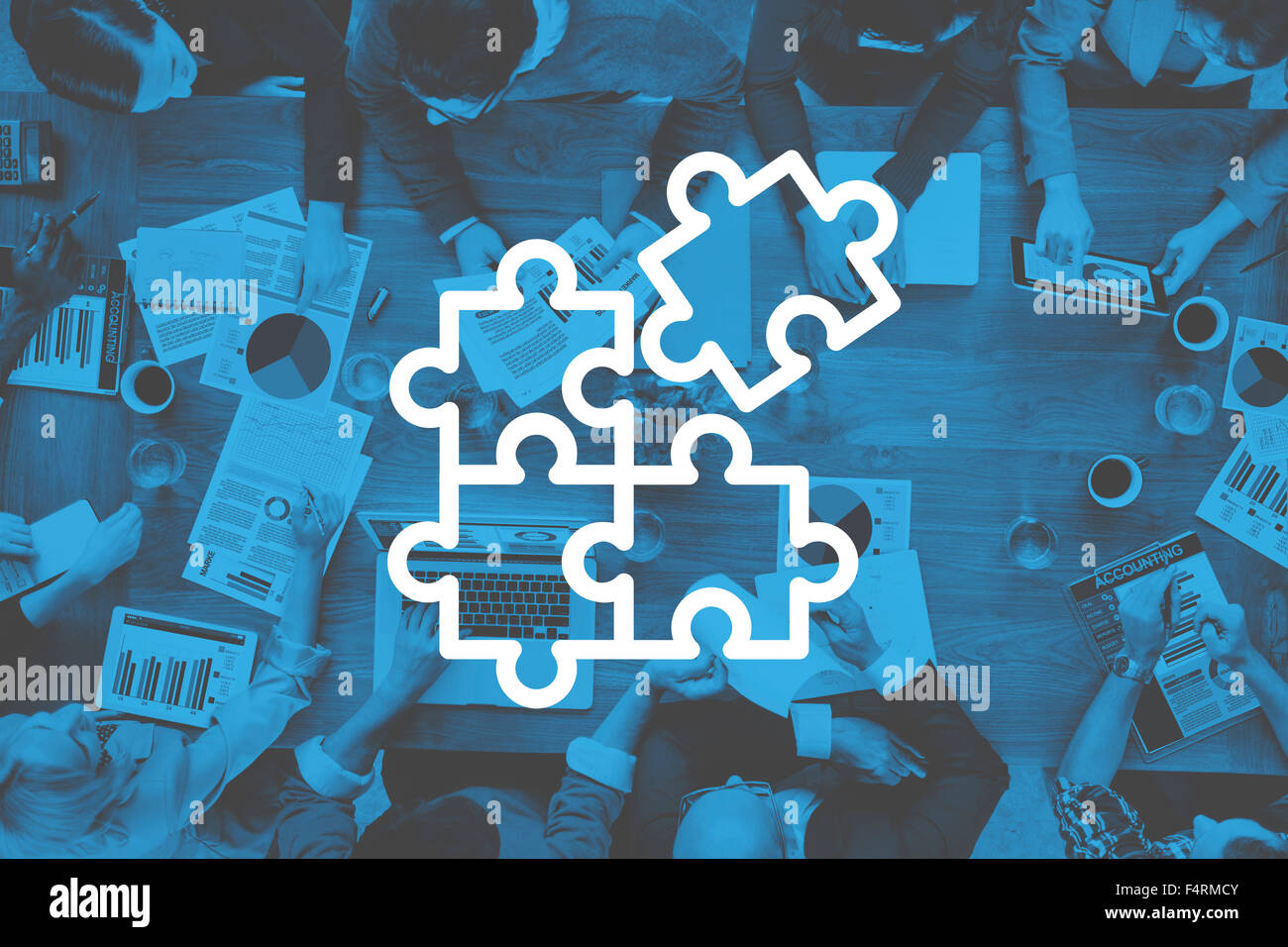 Jigsaw Puzzle Partnership Teamwork Team Concept Stock Photo - Alamy