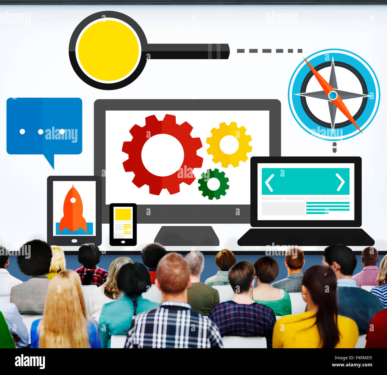 Digital Device Computer Connecting Internet Online Concept Stock Photo ...