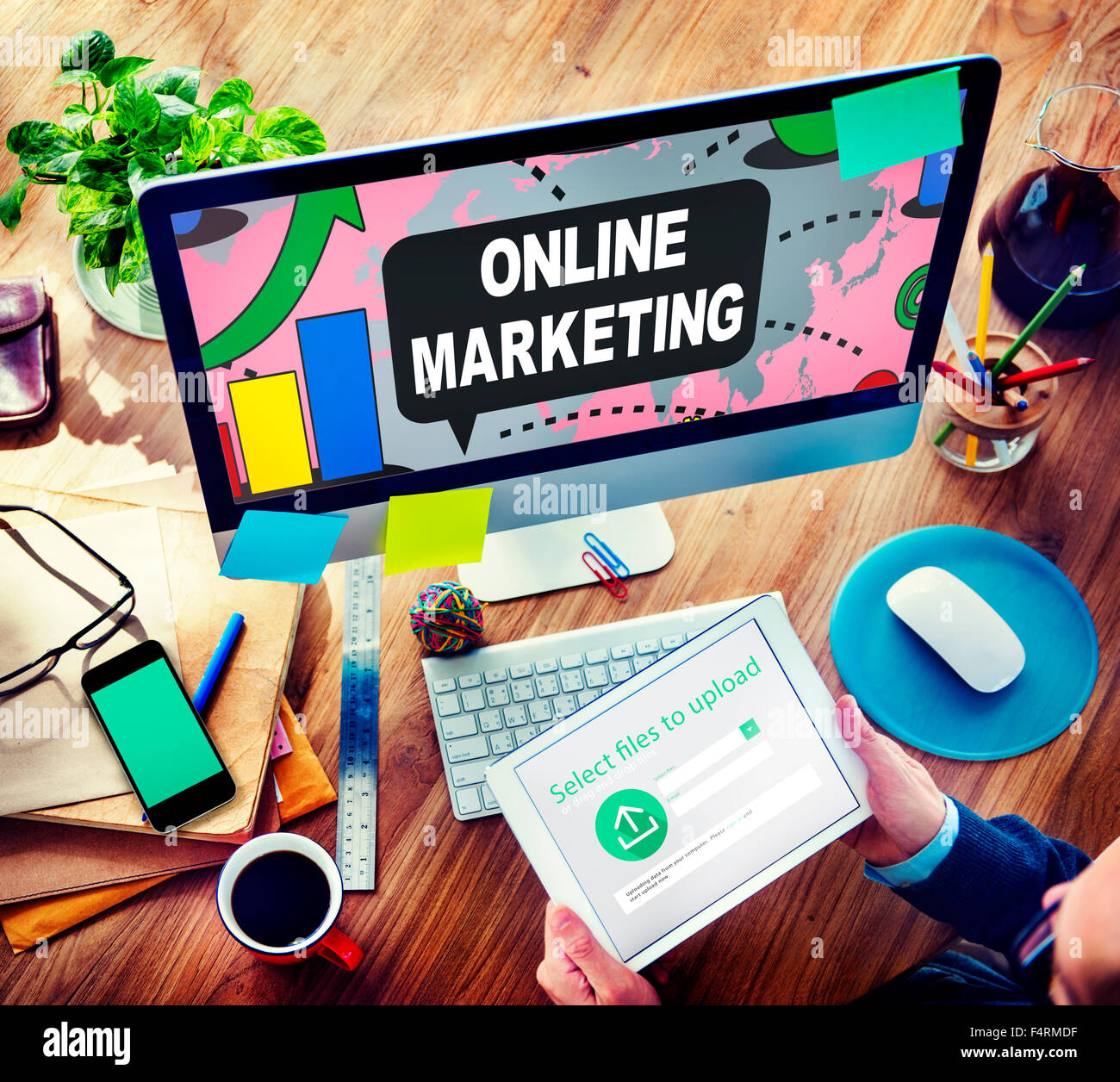 Online Marketing Promotion Branding Advertisement Concept Stock Photo ...