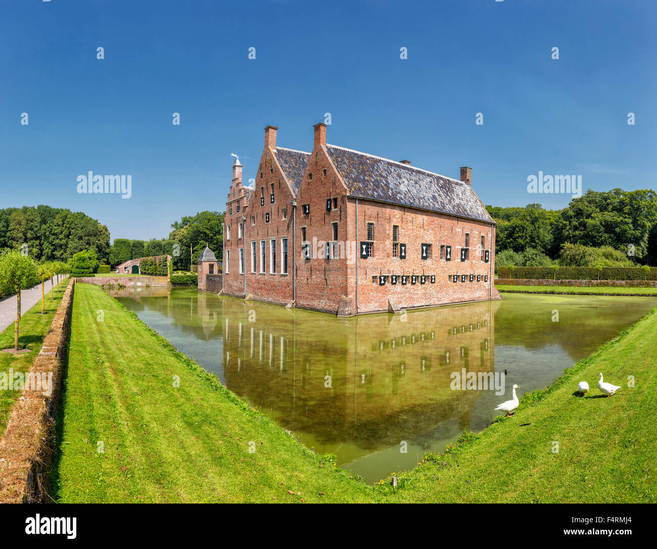 Netherlands, Europe, Holland, Uithuizen, Groningen, castle, field ...