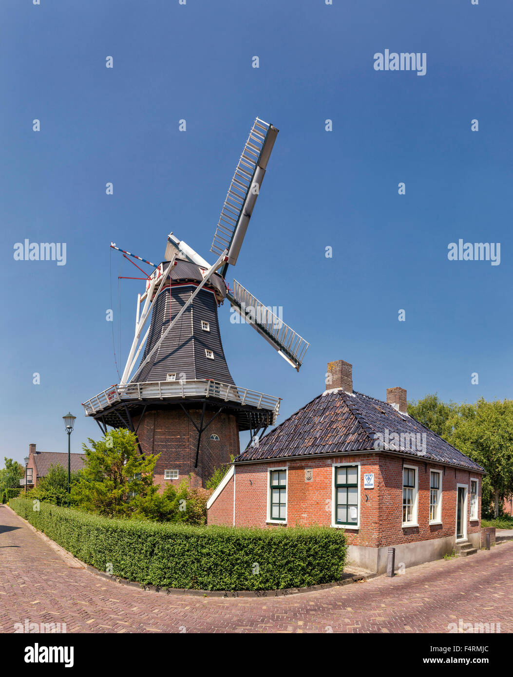 Netherlands, Europe, Holland, Uithuizen, Groningen, windmill, city ...