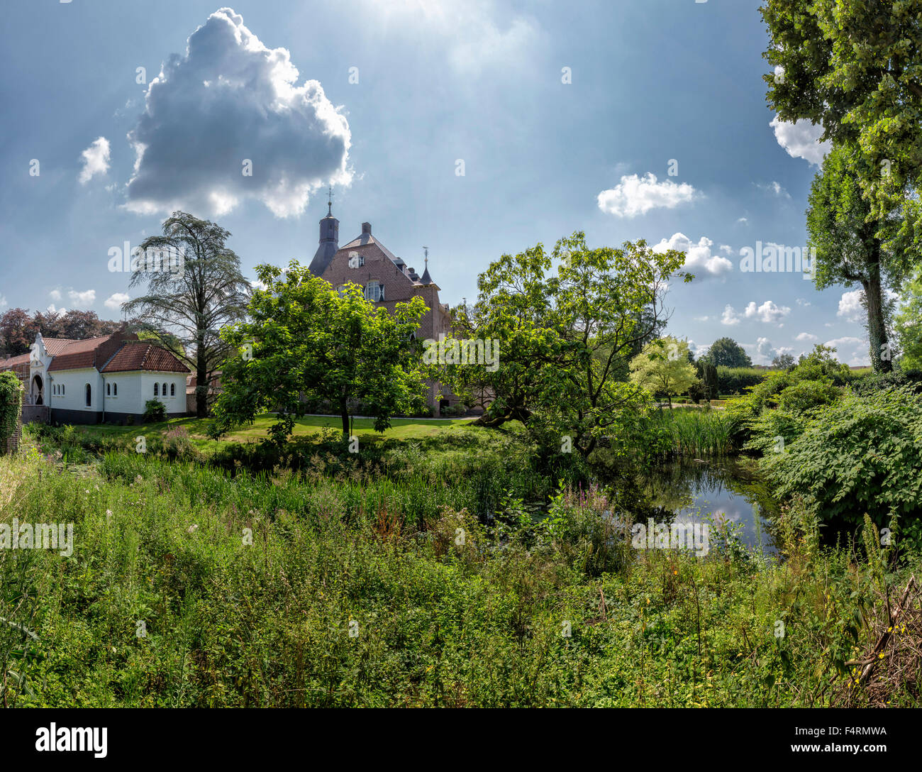 Netherlands, Europe, Holland, Haelen, Limburg, castle, forest, wood ...