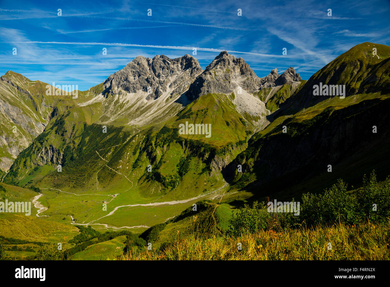 Allgäu, Alps, Alpine grasslands, Alps, Bavaria, mountain landscape ...