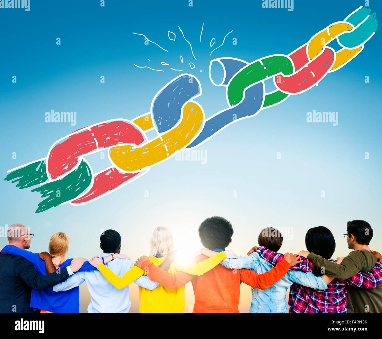 Chain Broken Stress Pressure Freedom Concept Stock Photo - Alamy