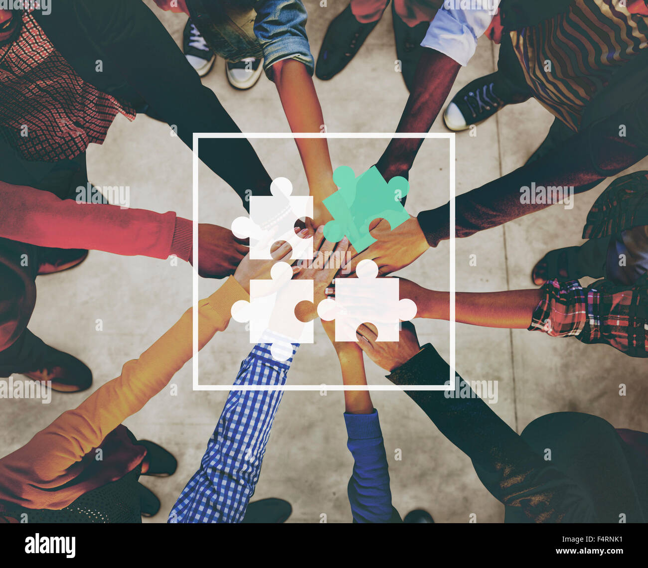 Jigsaw Puzzle Connection Cooperation Network Concept Stock Photo - Alamy
