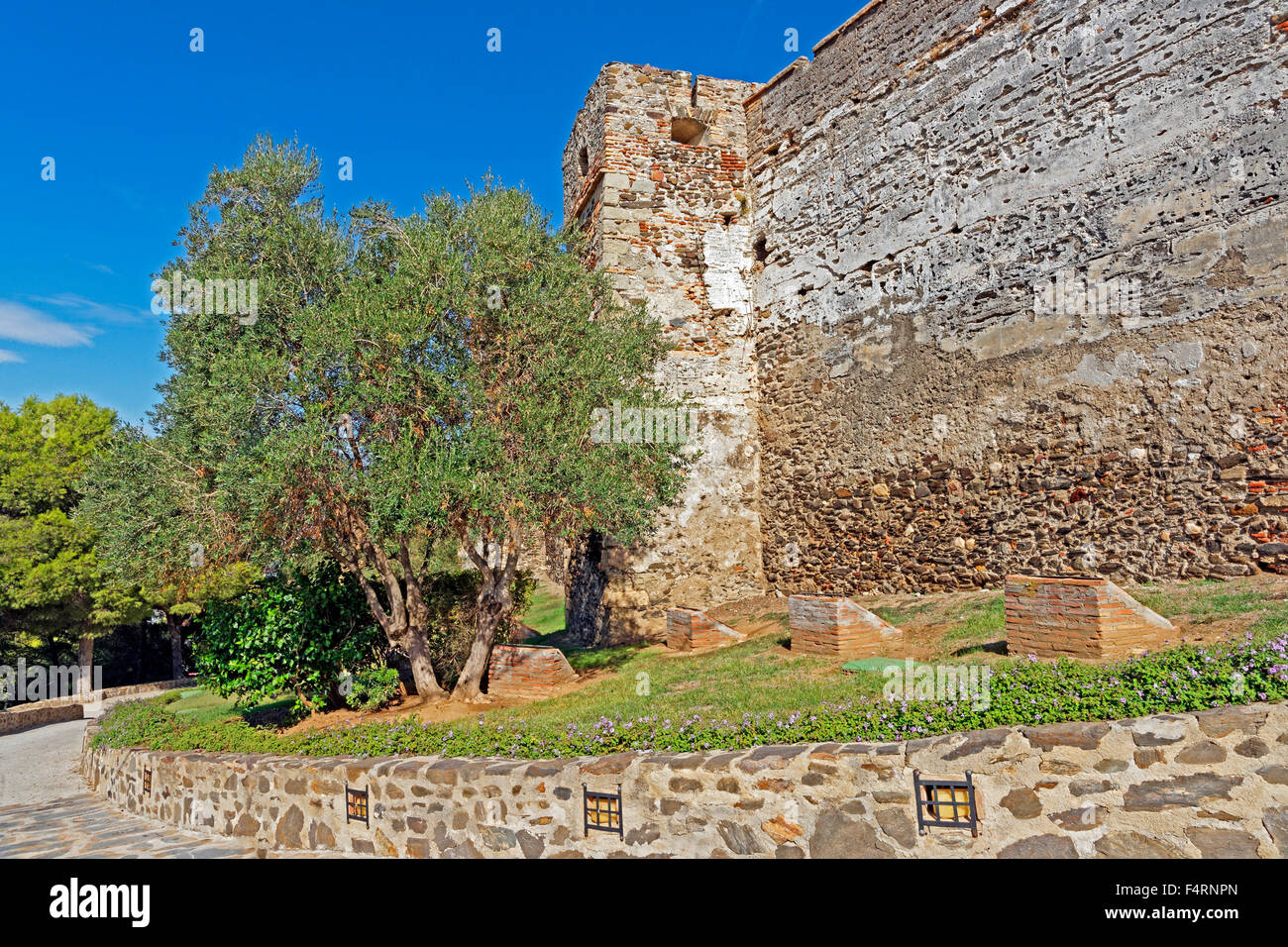 Europe, Spain, Andalusia, Fuengirola, Paseo Fluvial, castle, Castillo ...