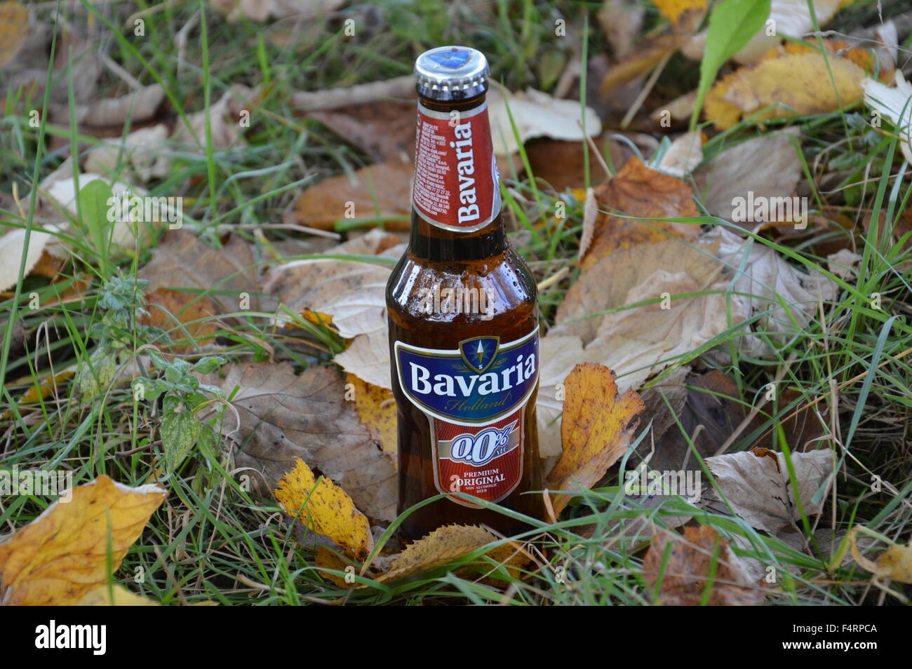 bottle non alcoholic beer Bavaria in nature Stock Photo - Alamy