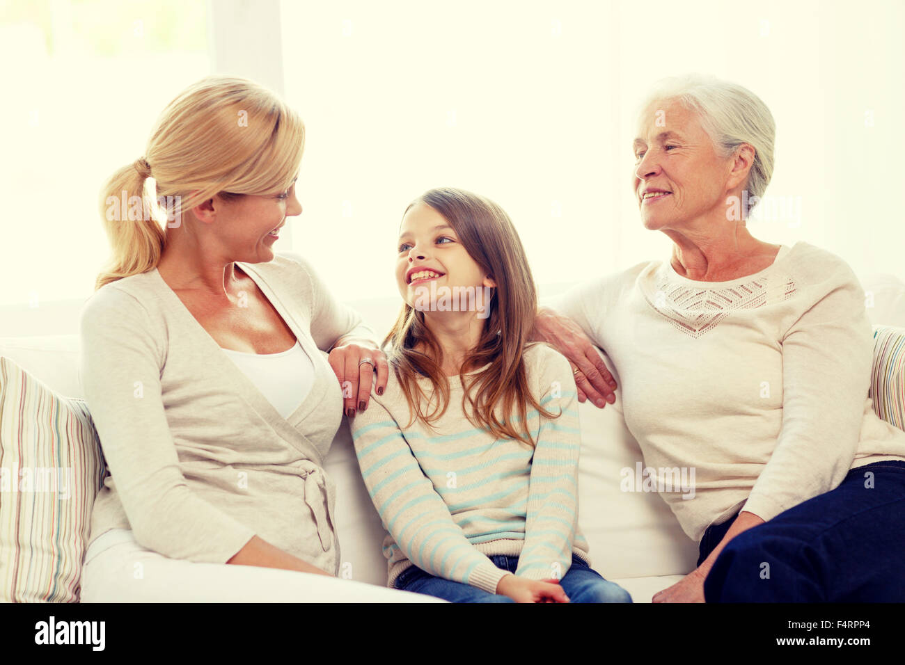 smiling family at home Stock Photo - Alamy