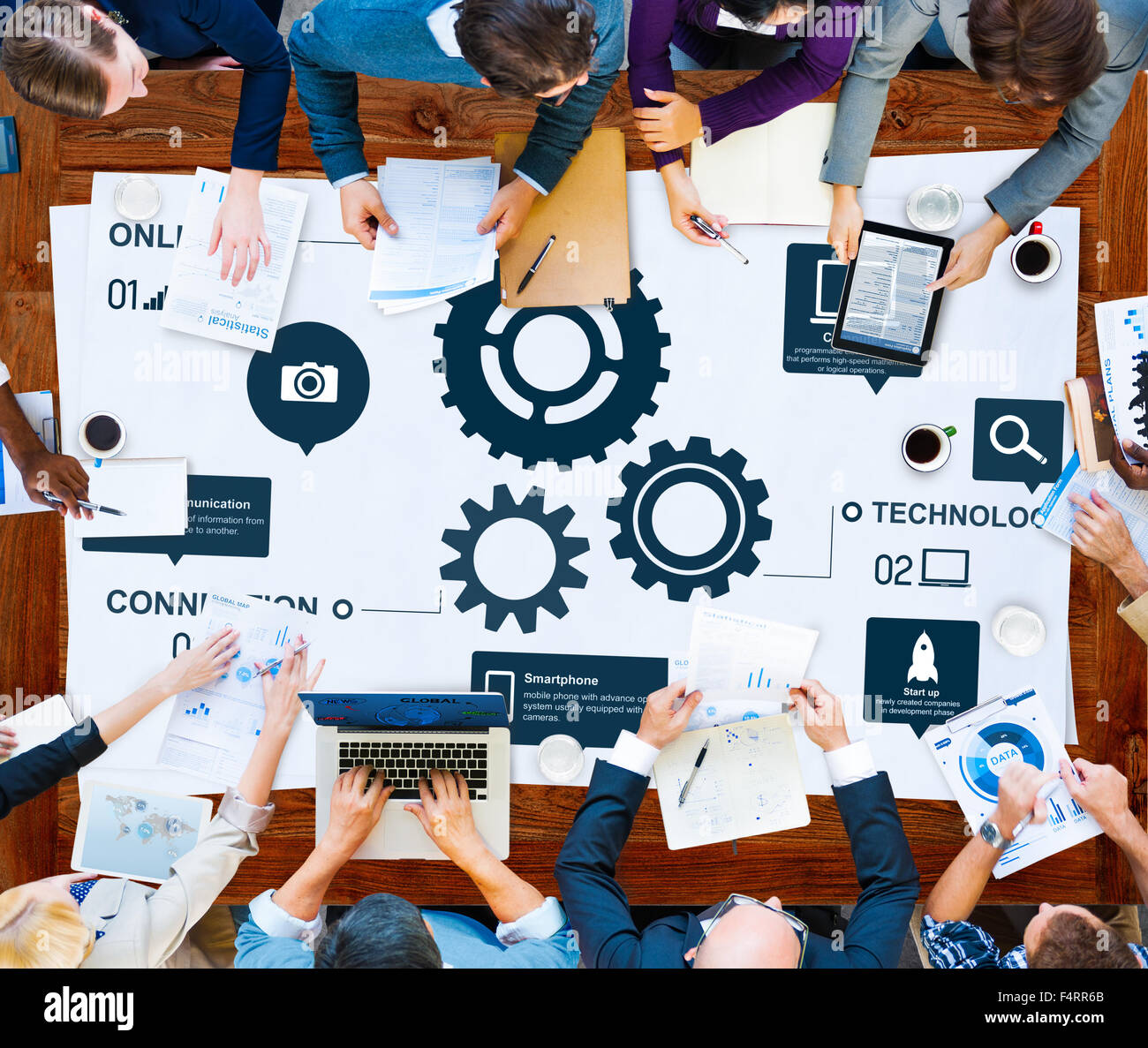 Team Functionality Industy Teamwork Connection Technology Concept Stock ...