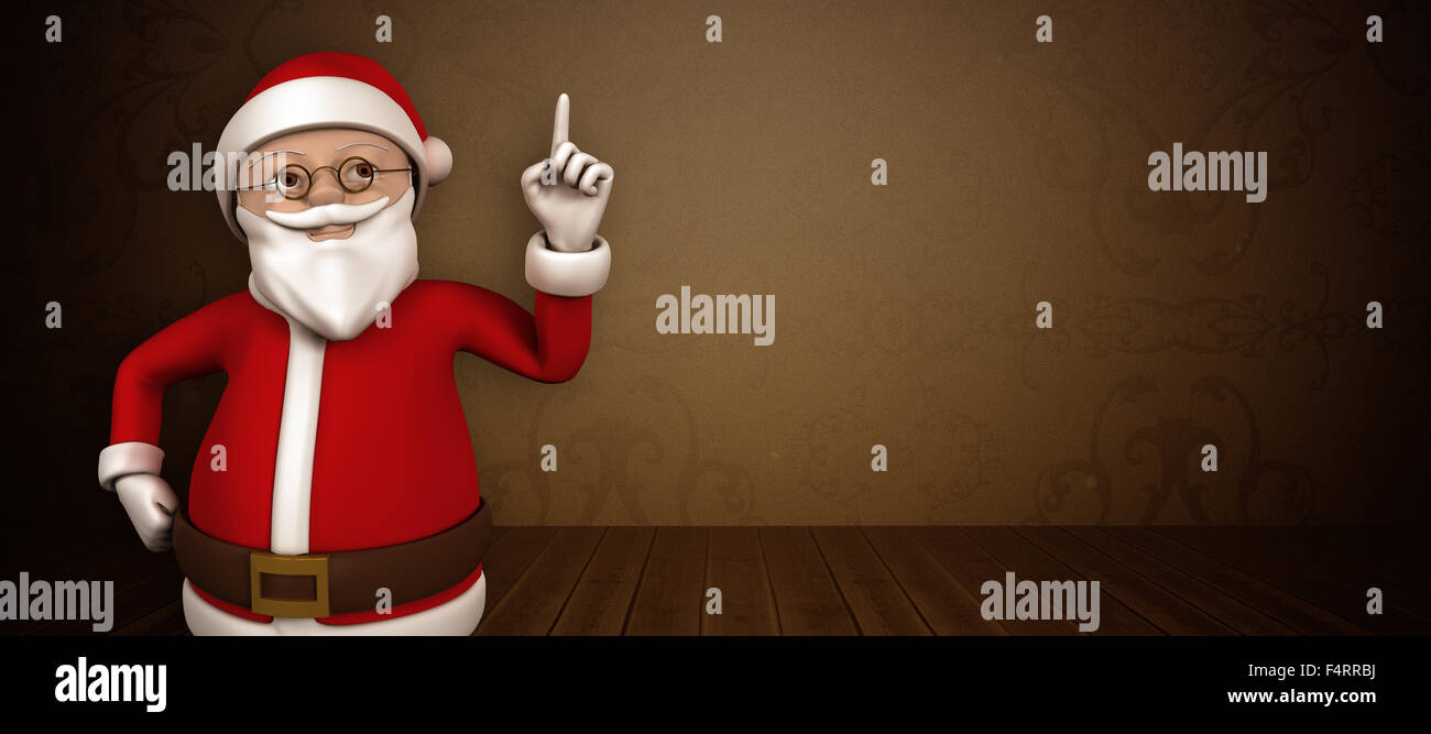 Composite image of cartoon santa pointing Stock Photo - Alamy