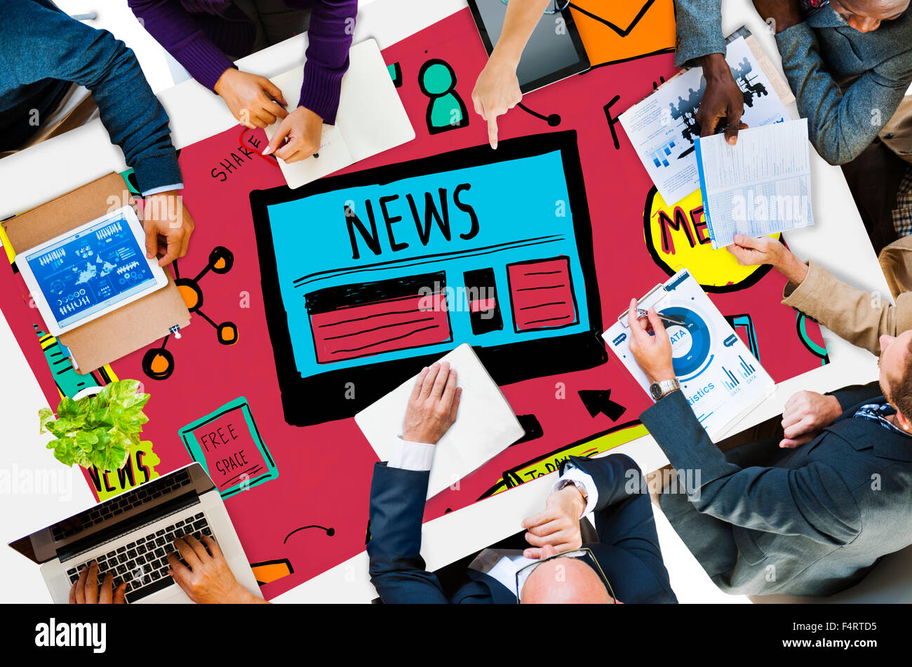 News Article Advertisement Publication Media Journalism Concept Stock ...