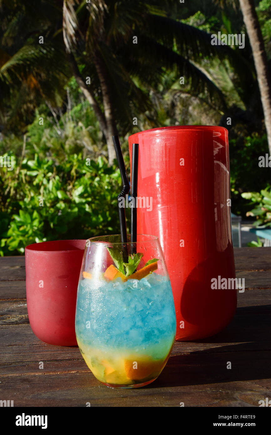 Cocktails, North Island, Seychelles, Africa, beach bar Stock Photo - Alamy