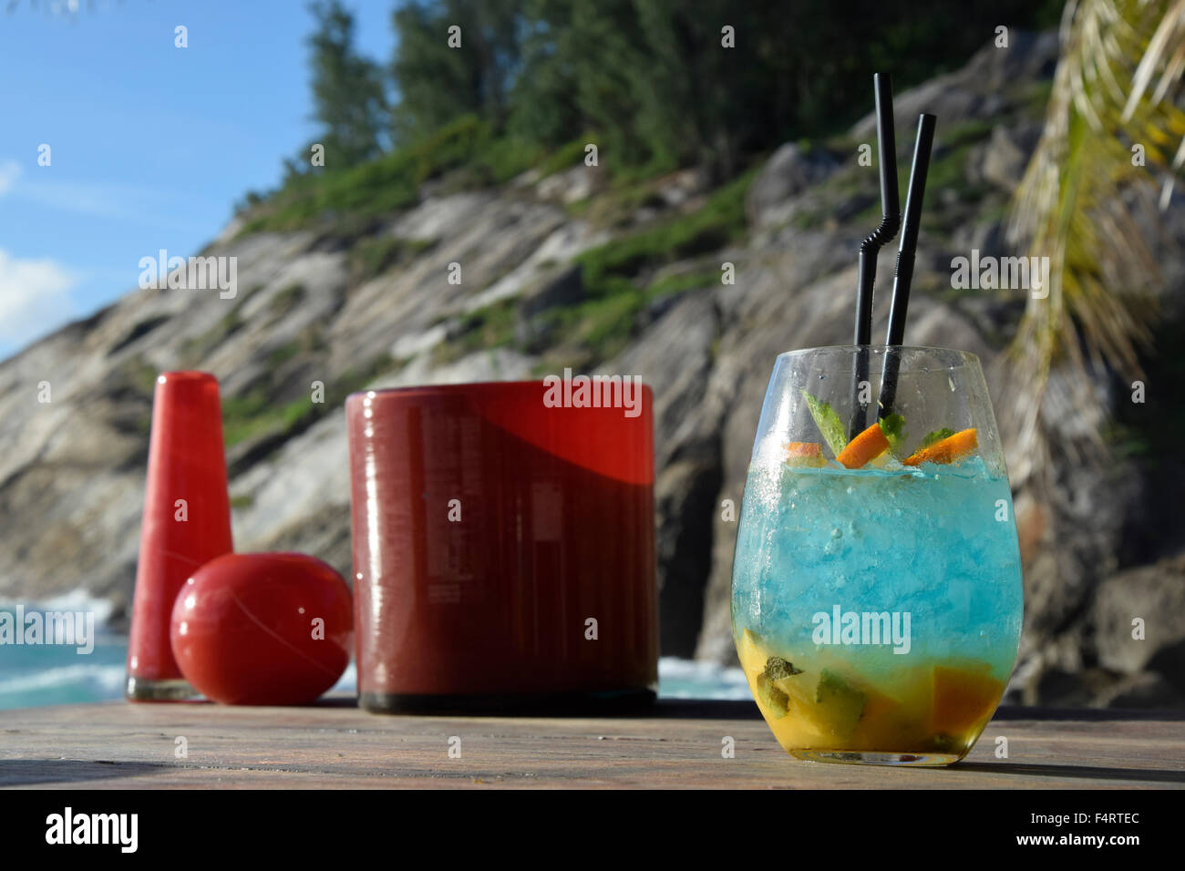Cocktails, North Island, Seychelles, Africa, beach bar Stock Photo - Alamy