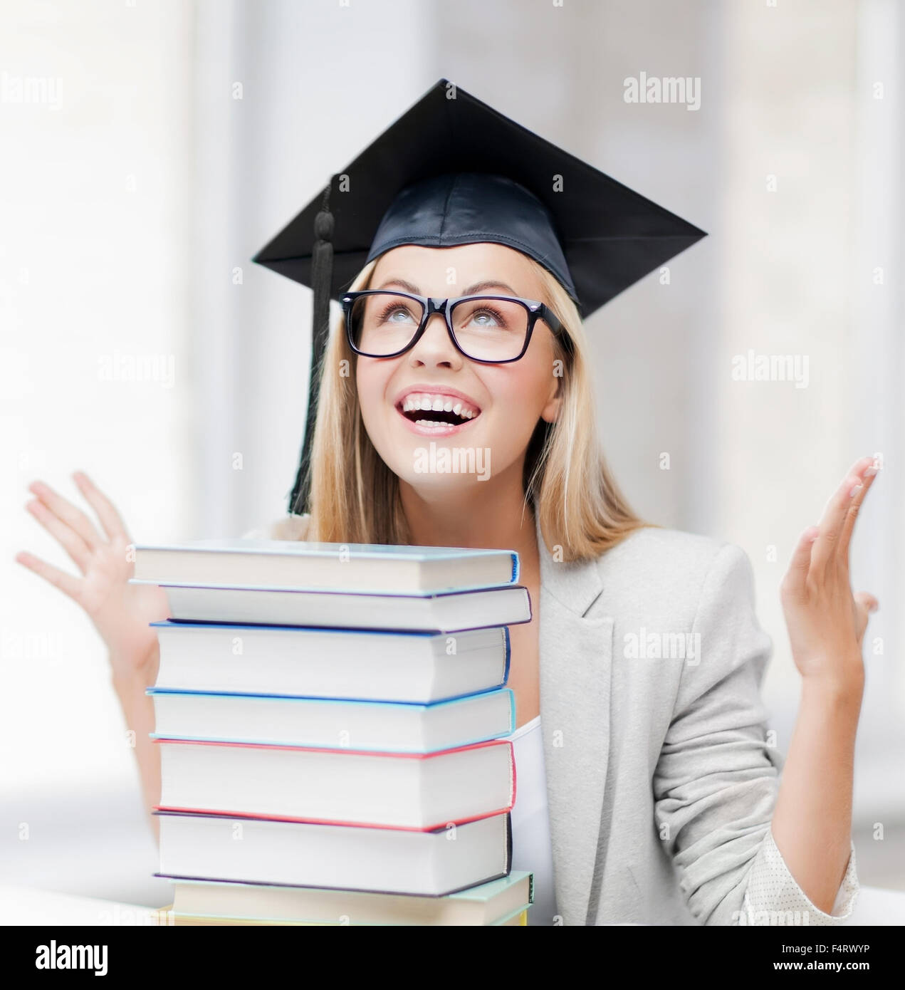 happy student in graduation cap Stock Photo - Alamy