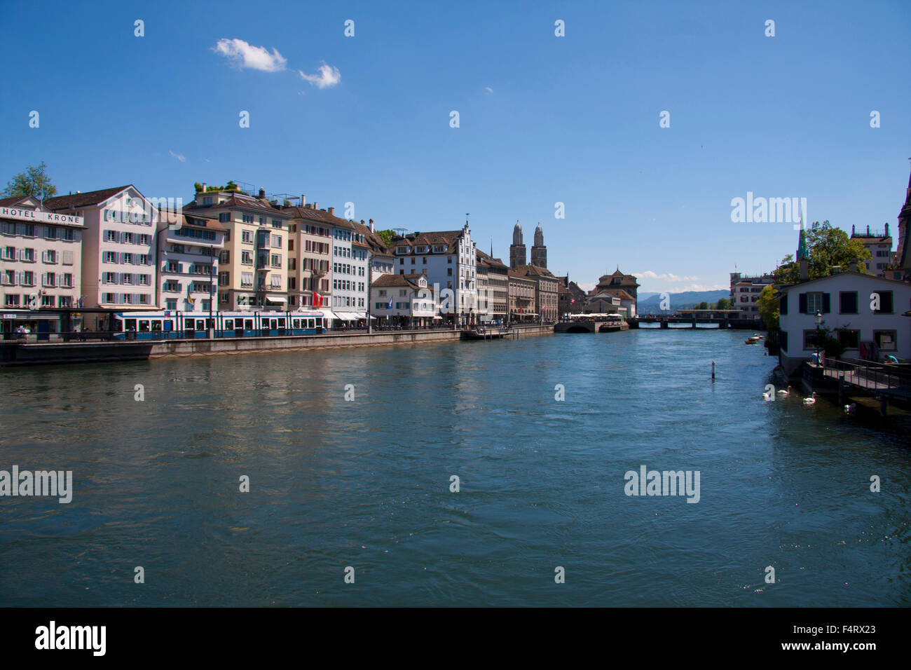 Zurich, Switzerland - old town and river Limmat Stock Photo - Alamy
