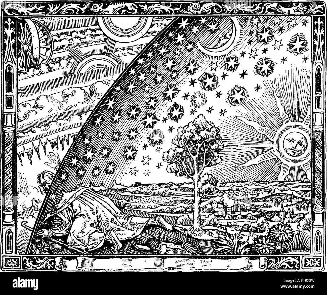 geocentrism - Flammarion illustration Stock Photo - Alamy
