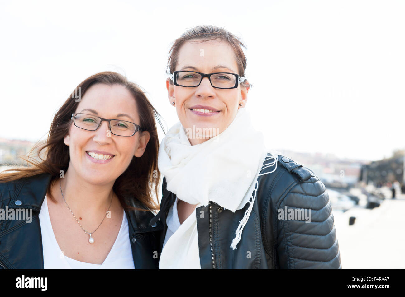 Sweden, Vastergotland, Goteborg, Portrait of two friends Stock Photo ...
