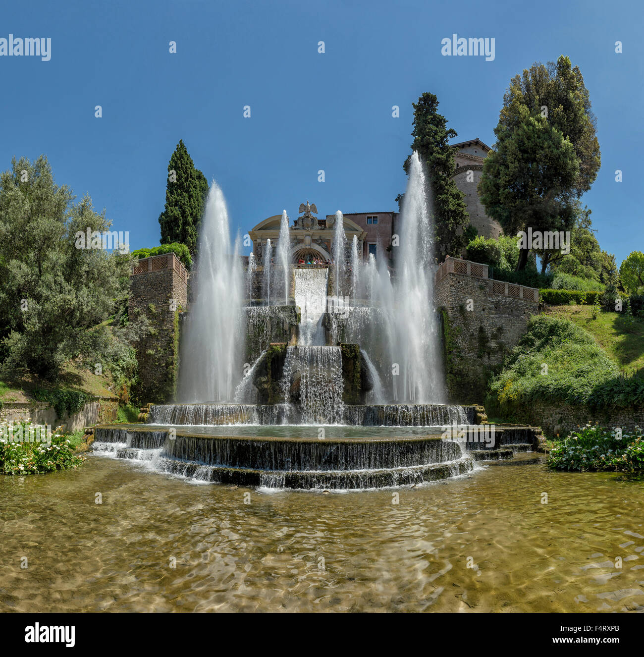 Italy, Europe, Tivoli, Lazio, Villa d’Este, garden, ponds, fountains ...