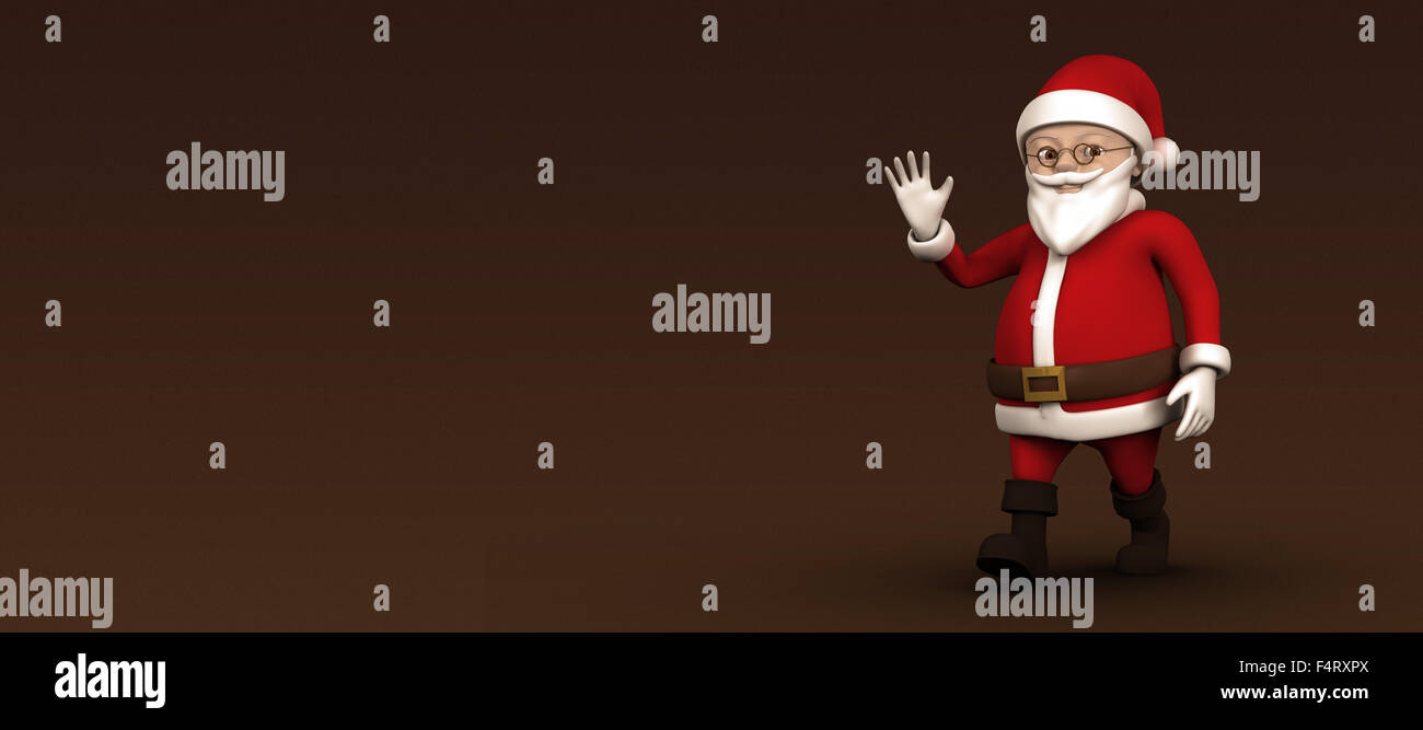 Composite image of cartoon santa walking Stock Photo - Alamy