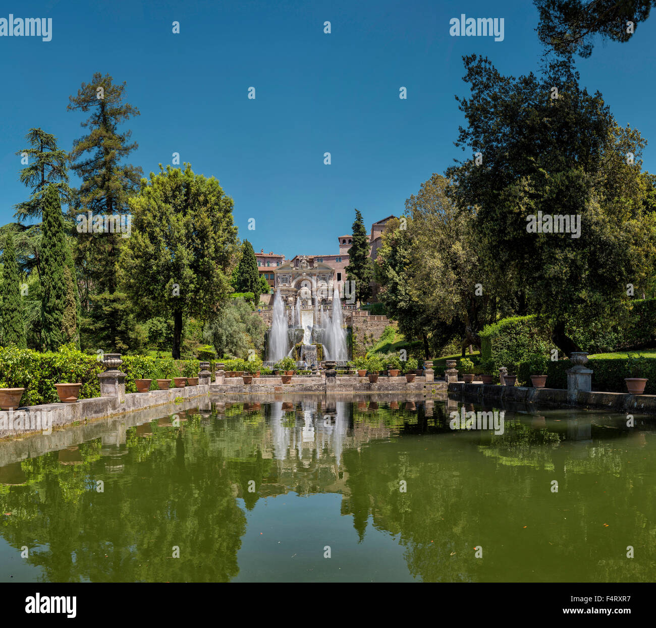 Italy, Europe, Tivoli, Lazio, Villa d’Este, garden, ponds, fountains ...