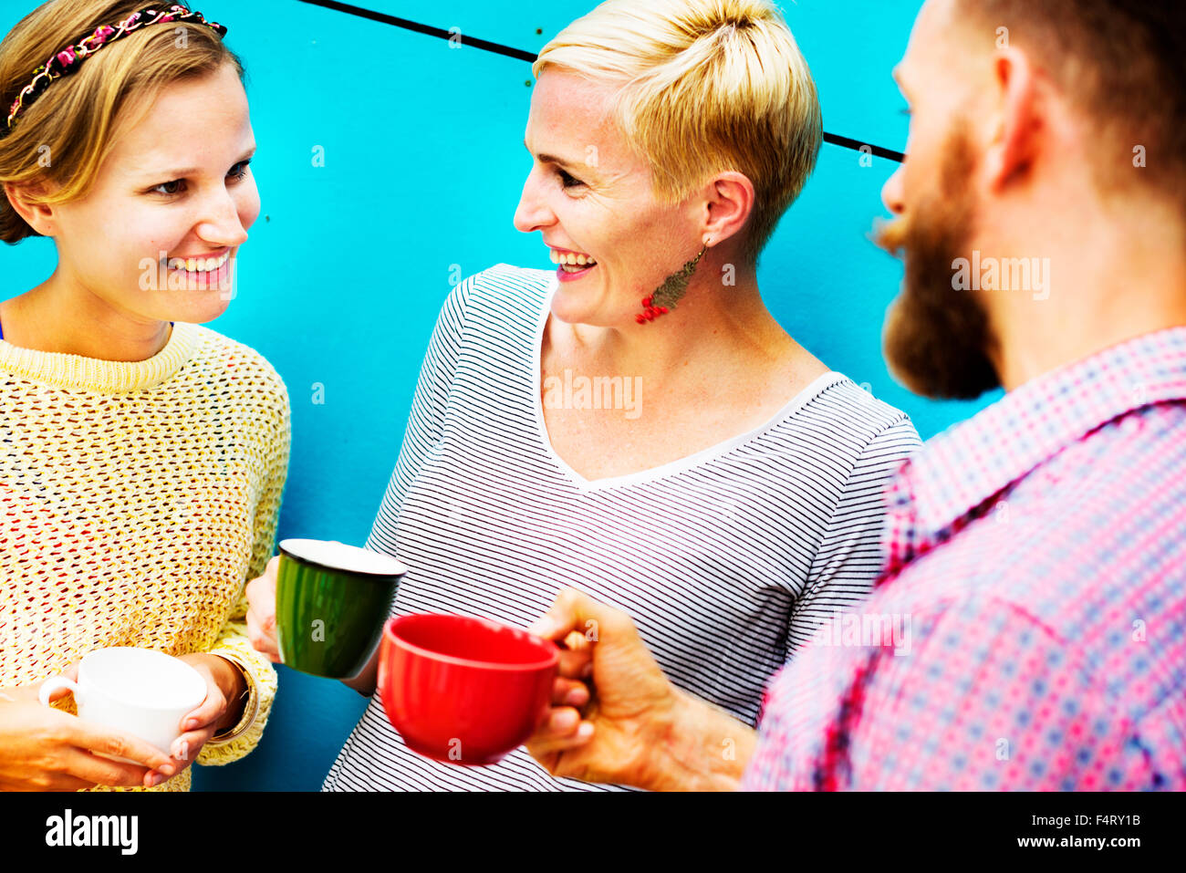 Group People Chatting Interaction Socializing Concept Stock Photo - Alamy